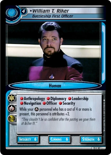 William T. Riker - Battleship First Officer (IAMD) | CardGuide Wiki ...