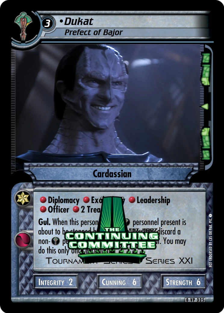 Dukat - Prefect of Bajor (VP TCC) | CardGuide Wiki | Fandom