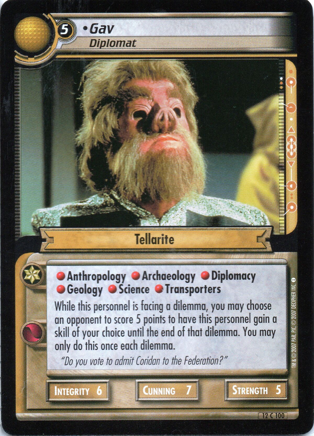 Gav Diplomat Tatv Cardguide Wiki Fandom