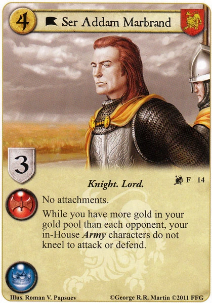 Ser Addam Marbrand (LotR) | CardGuide Wiki | Fandom