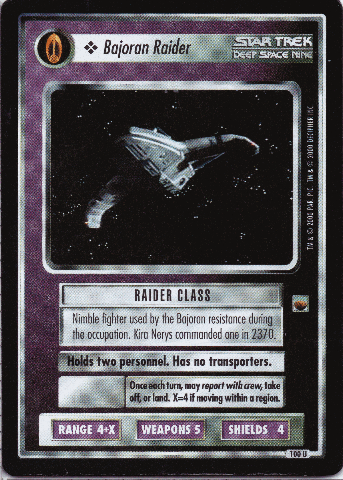 Bajoran Raider Ttwt Cardguide Wiki Fandom
