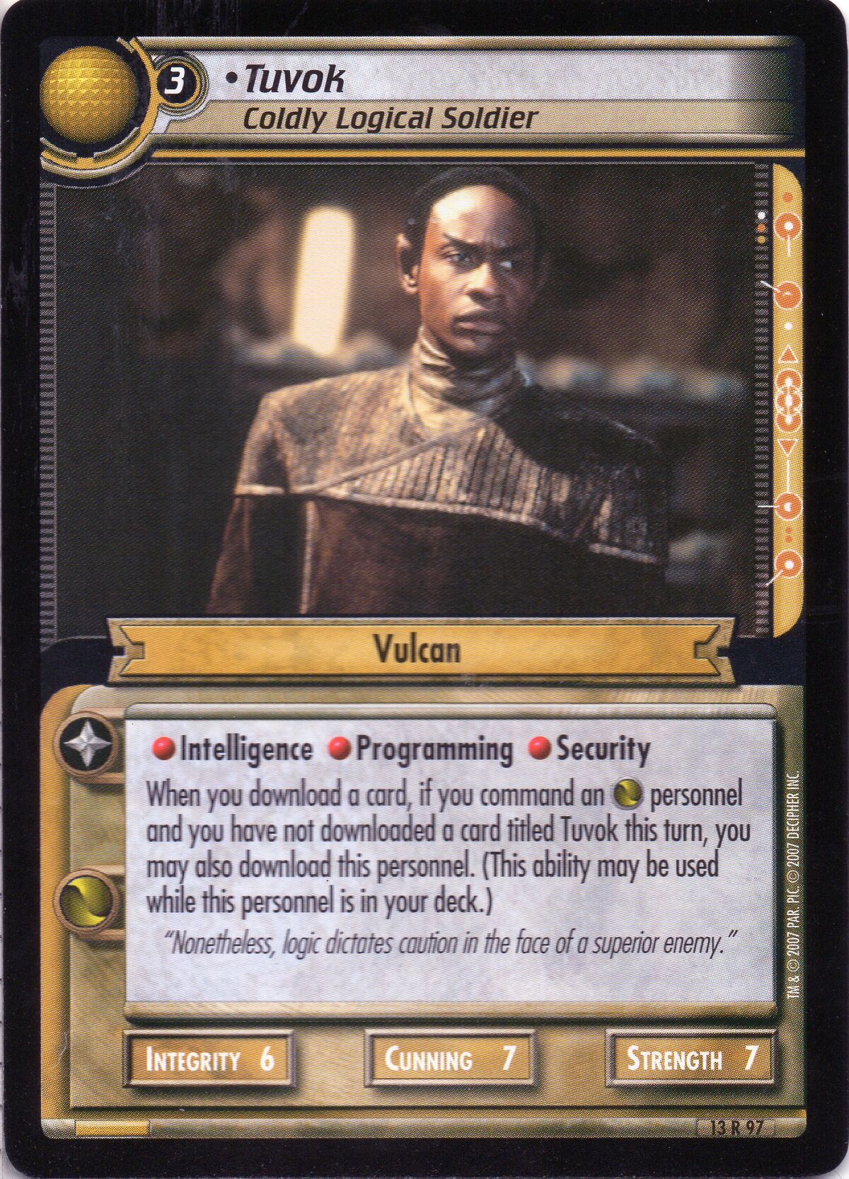 Tuvok Coldly Logical Soldier Iamd Cardguide Wiki Fandom
