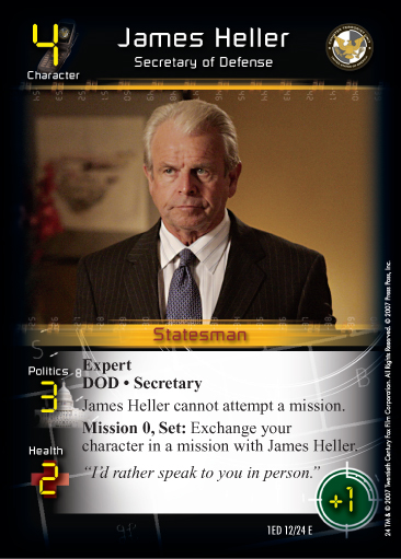 James Heller Secretary Of Defense 1e Elite Cardguide Wiki Fandom