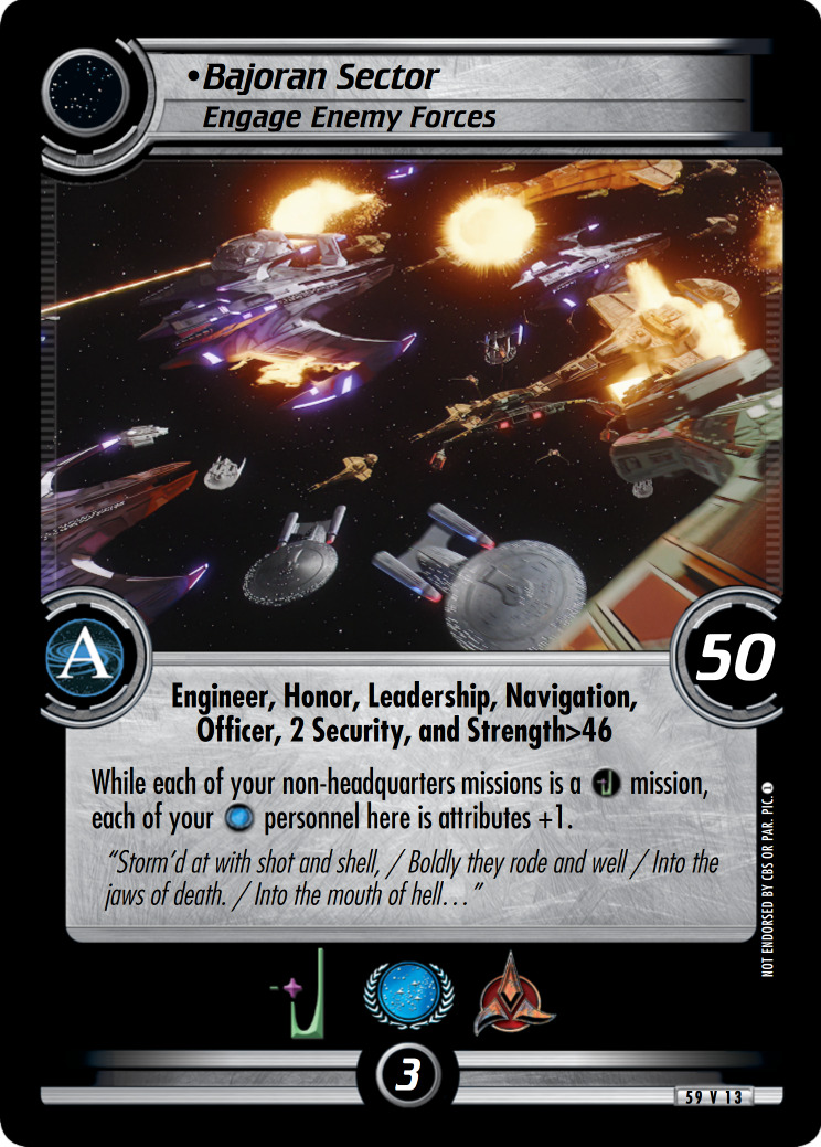 Bajoran Sector Engage Enemy Forces Ssk Cardguide Wiki Fandom