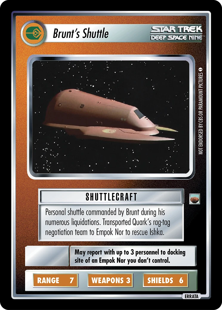 Brunt's Shuttle (Errata) (TTWT) | CardGuide Wiki | Fandom