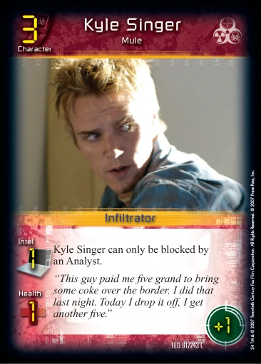Kyle Singer - Mule (1E) | CardGuide Wiki | Fandom
