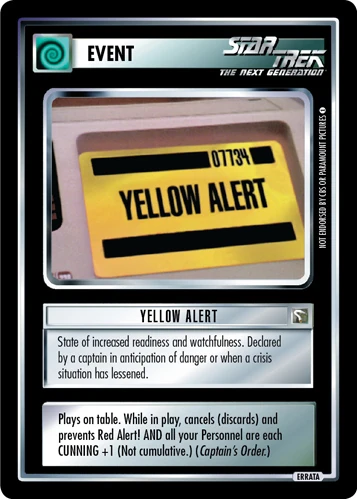 Yellow Alert (Errata) | CardGuide Wiki | Fandom