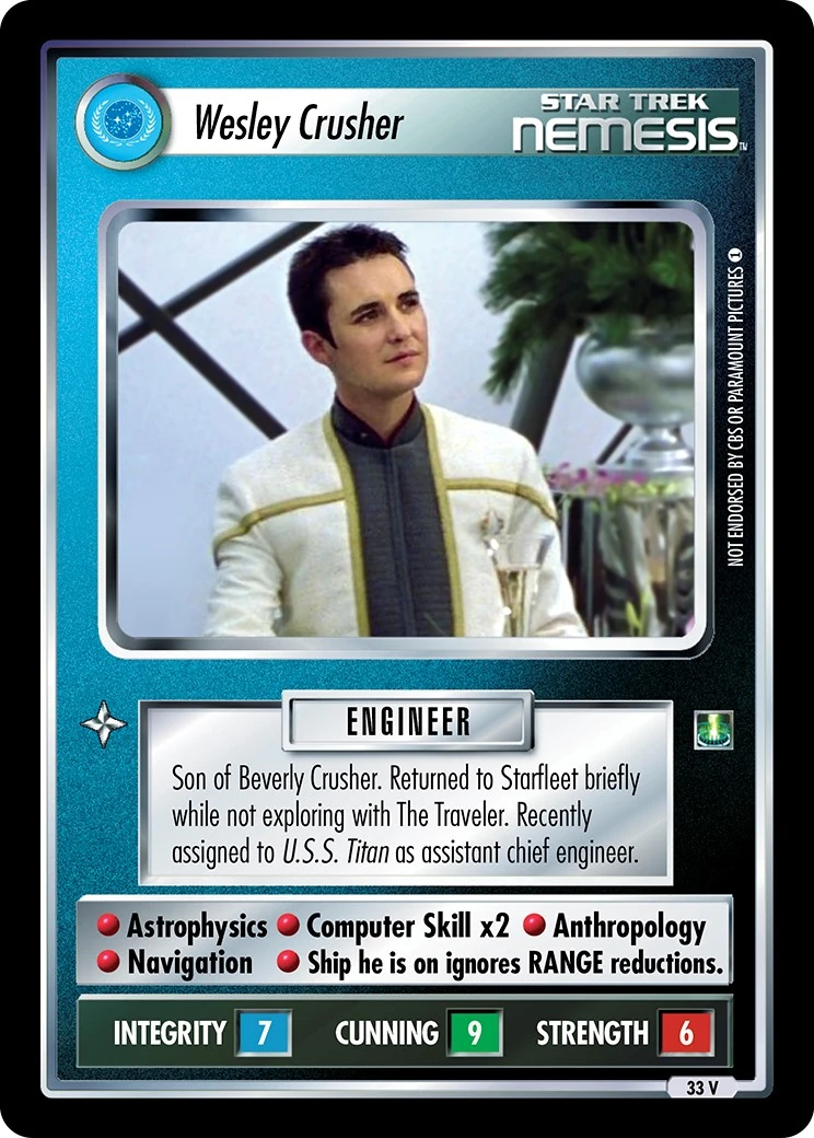 Wesley Crusher (NEM) | CardGuide Wiki | Fandom