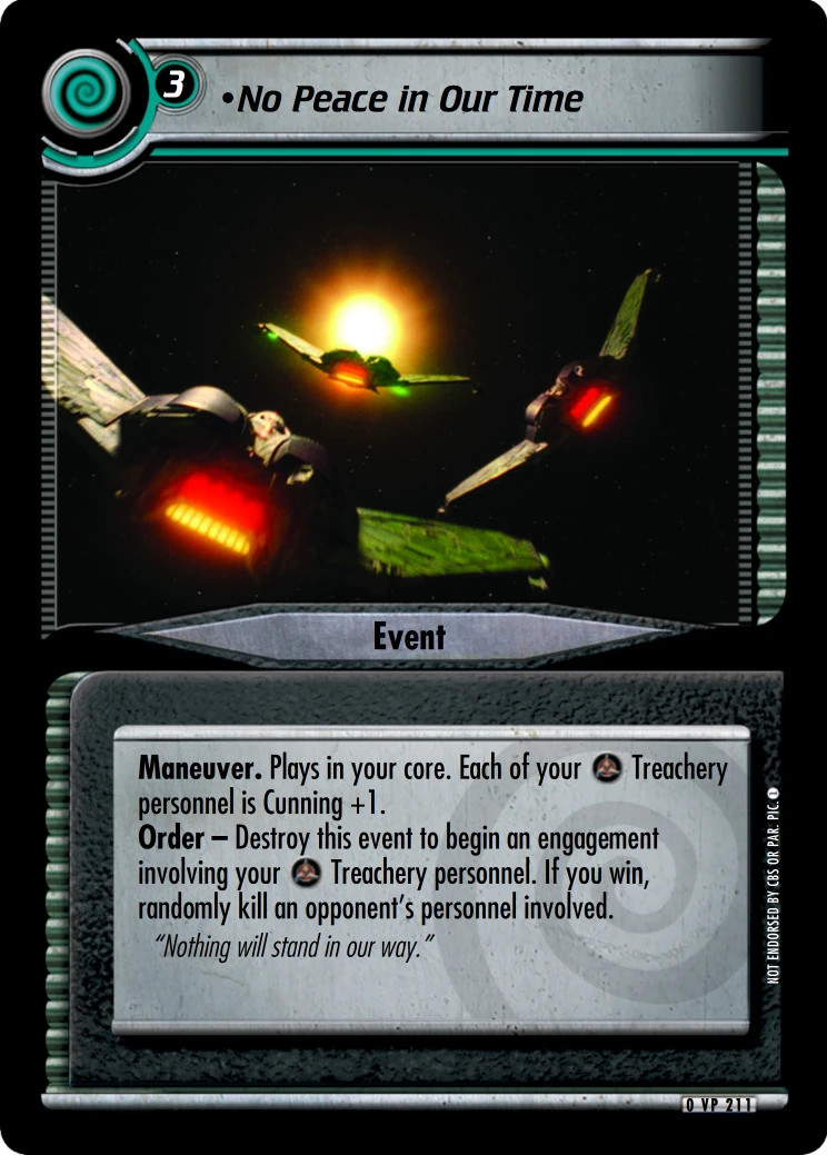 No Peace In Our Time (Errata) (VP) | CardGuide Wiki | Fandom