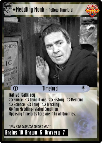 Meddling Monk (1) - Fellow Timelord (AiH) | CardGuide Wiki | Fandom