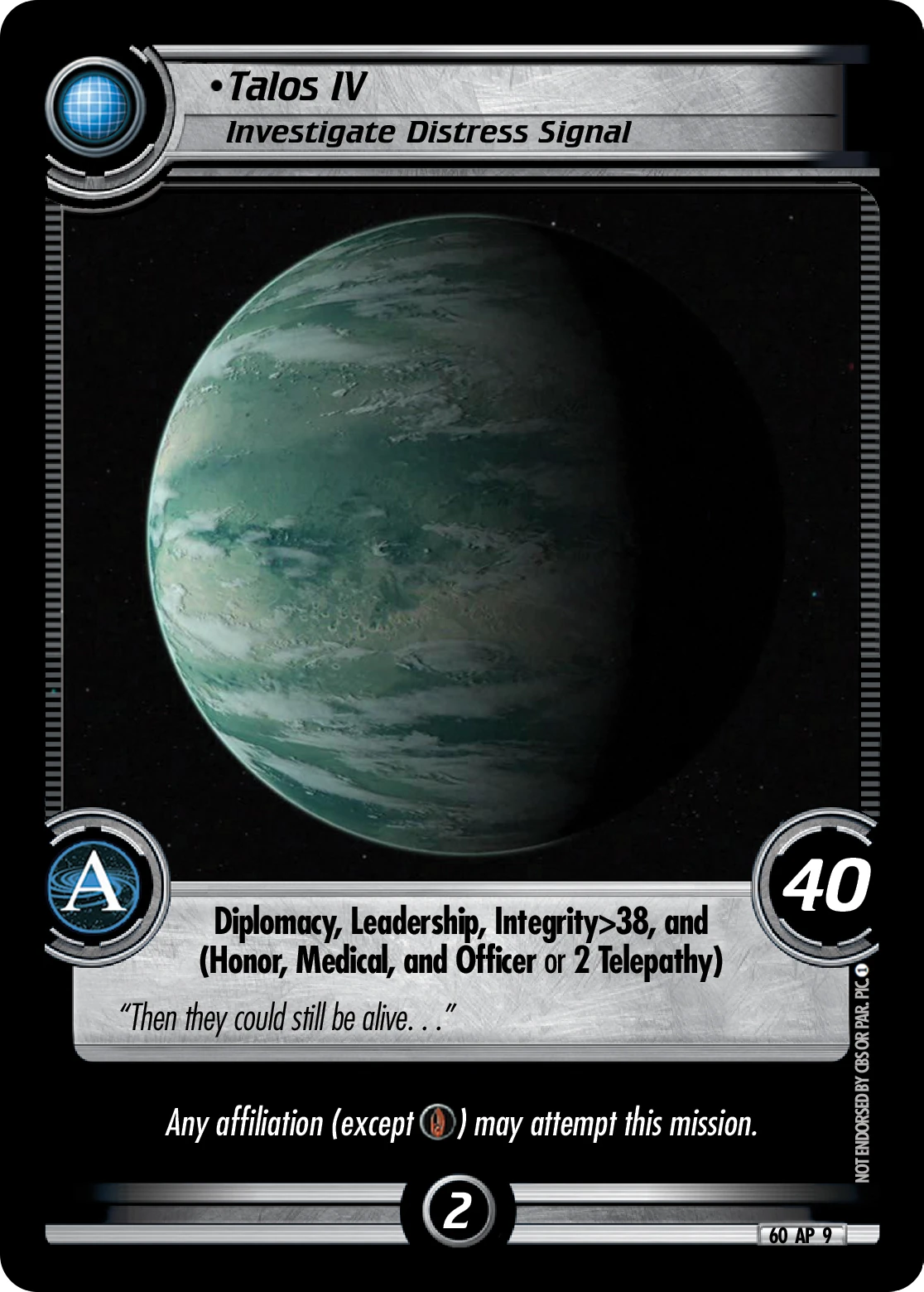Talos IV - Investigate Distress Signal (TML) | CardGuide Wiki | Fandom