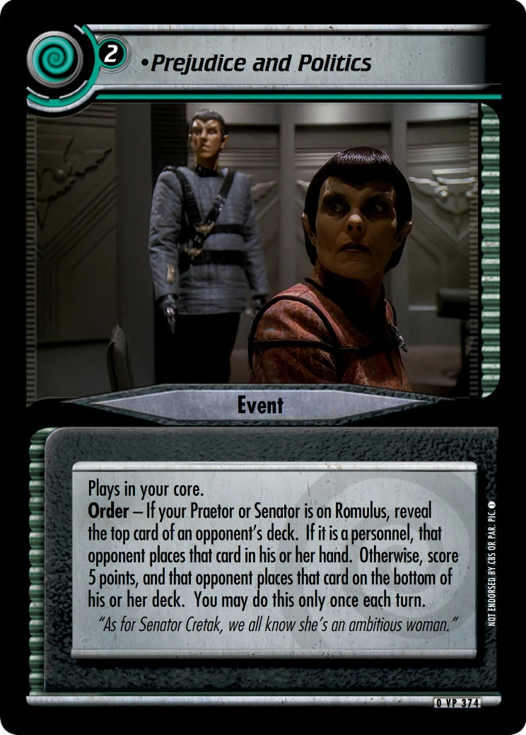 Prejudice and Politics (VP) | CardGuide Wiki | Fandom