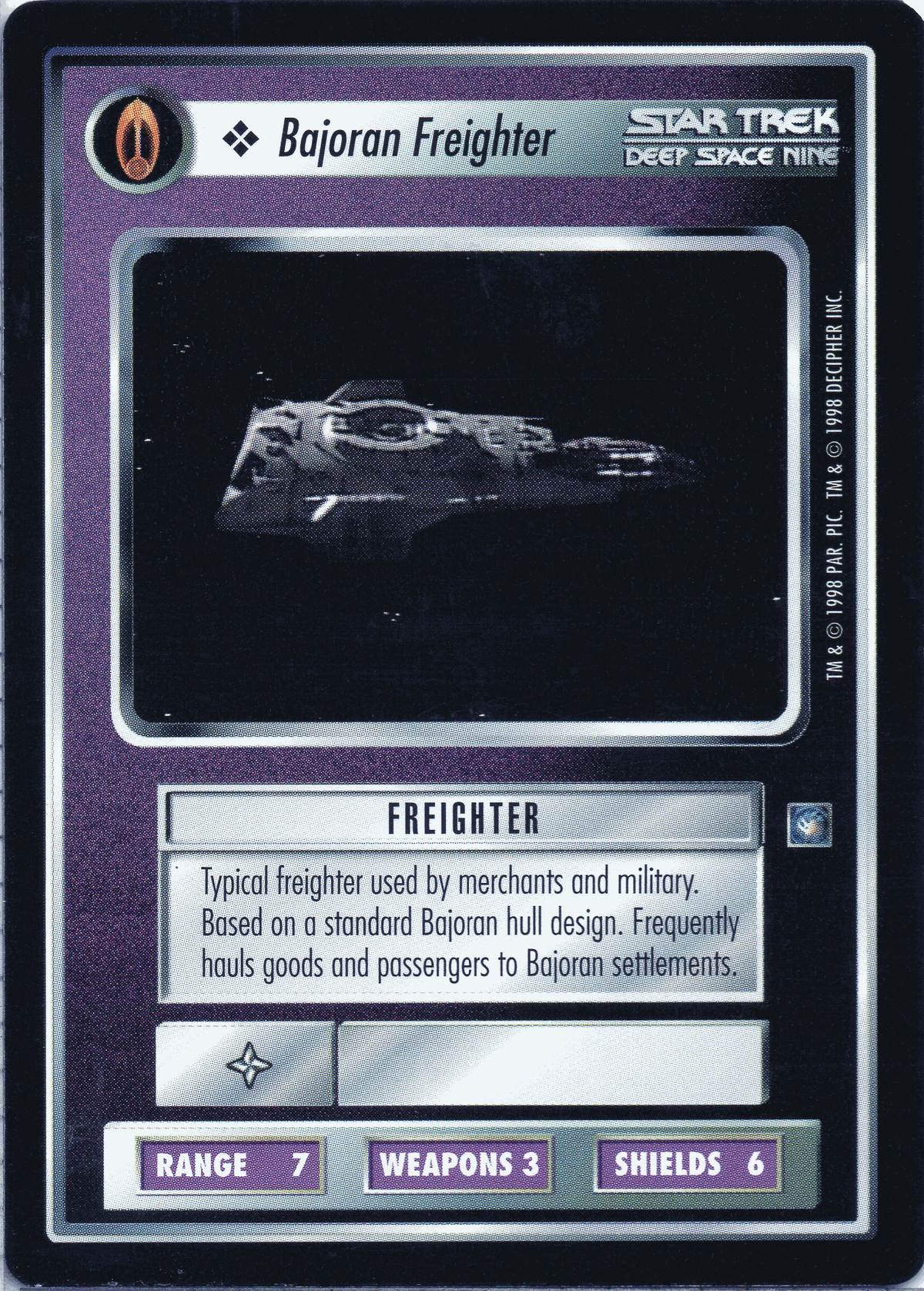 Bajoran Freighter Ds9 Cardguide Wiki Fandom