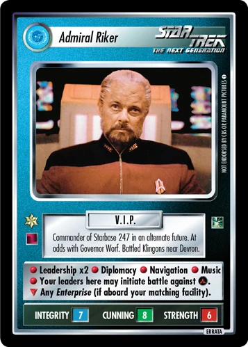 Admiral Riker (Errata) | CardGuide Wiki | Fandom