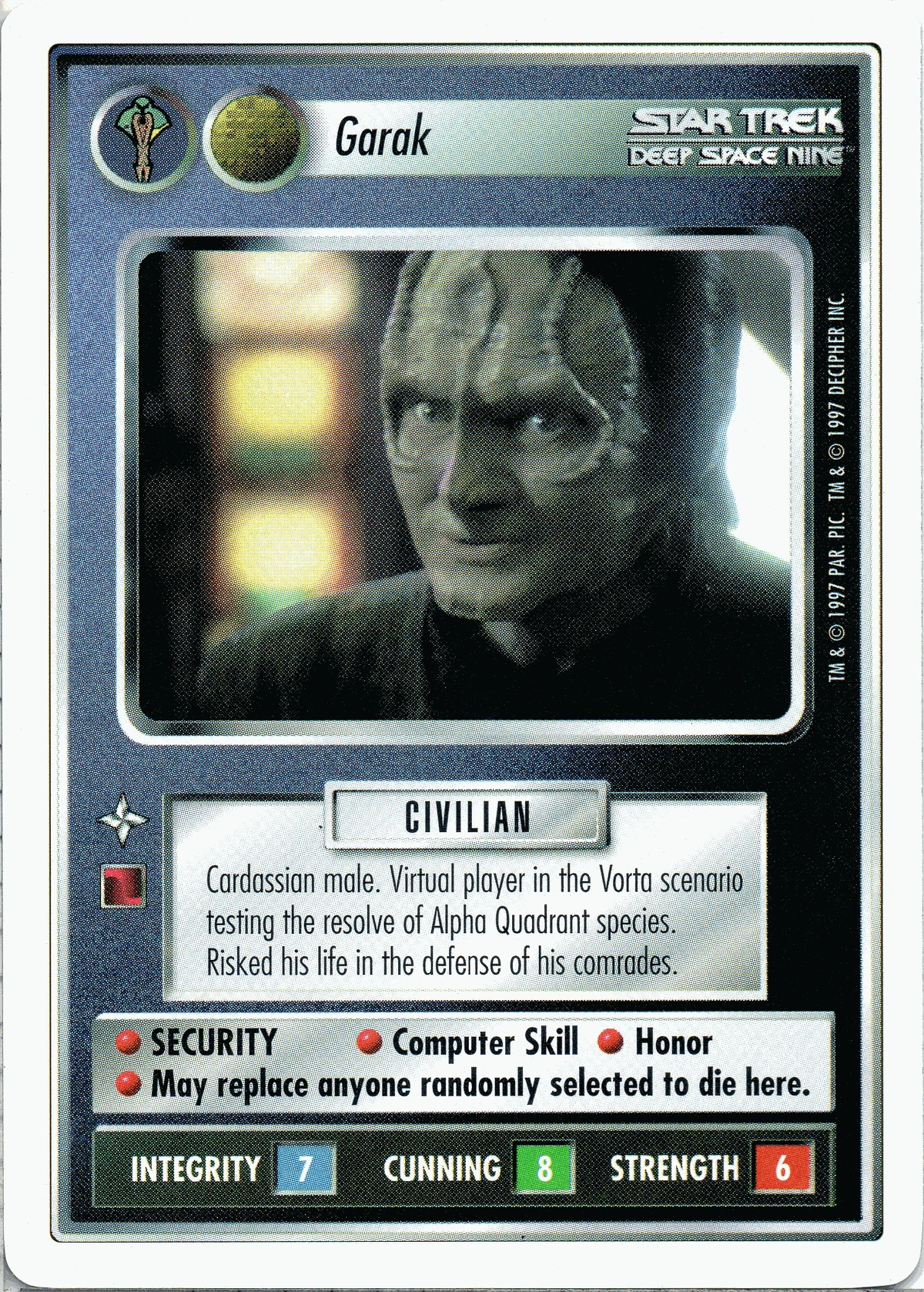Garak (1A) | CardGuide Wiki | Fandom