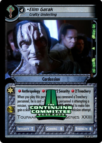 Elim Garak - Crafty Underling (VP TCC) | CardGuide Wiki | Fandom