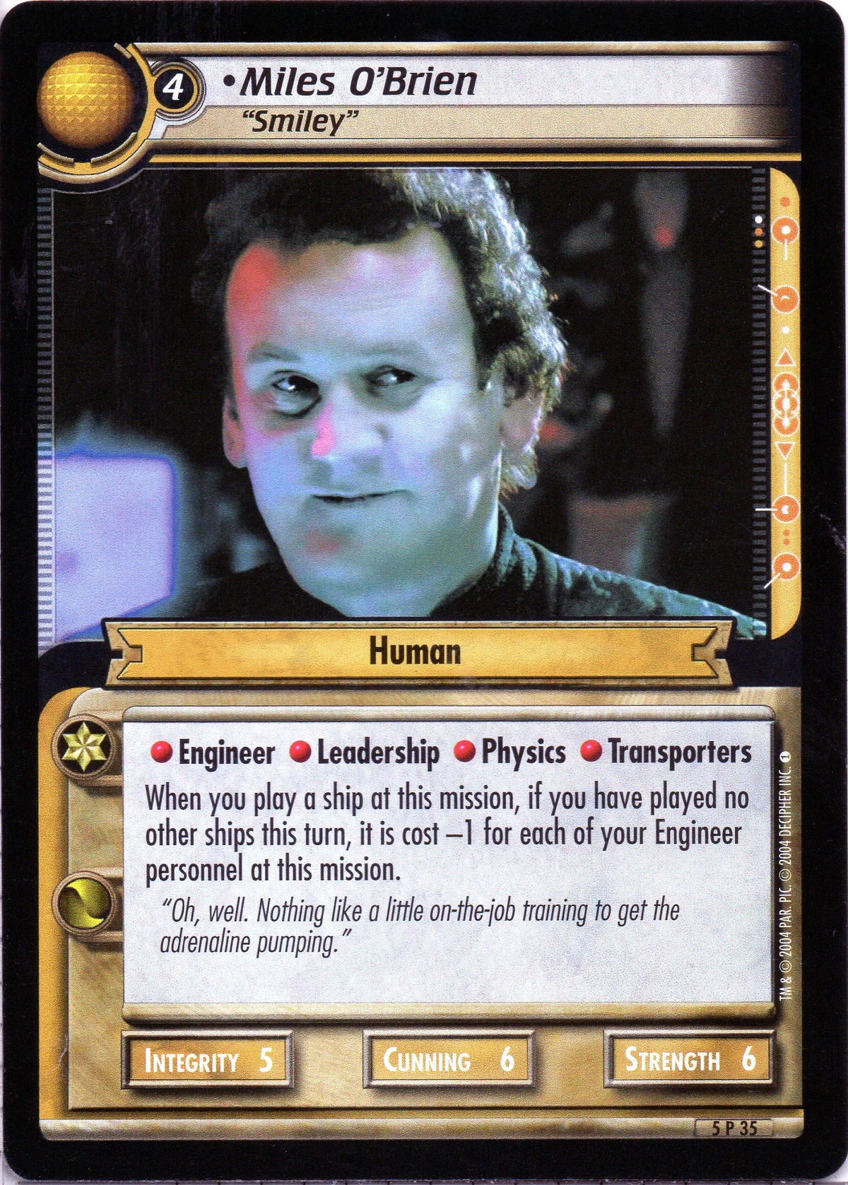 Miles O'Brien - "Smiley" (FT) | CardGuide Wiki | Fandom