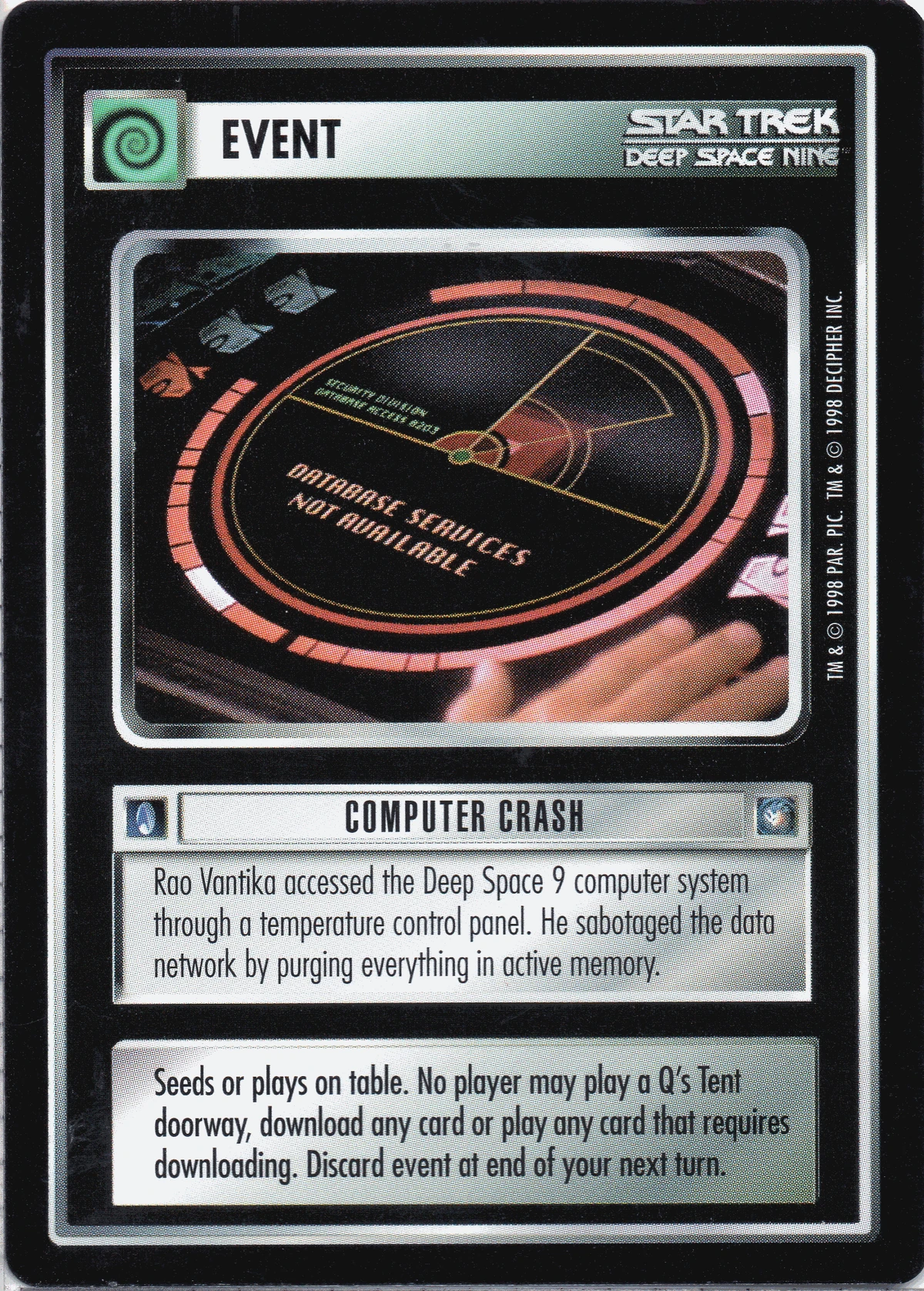 Computer Crash (DS9) | CardGuide Wiki | Fandom