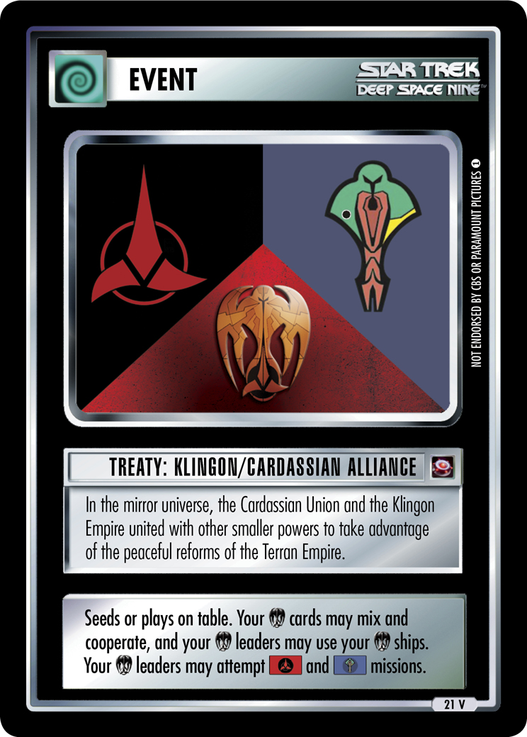 Treaty Klingoncardassian Alliance Cardguide Wiki Fandom