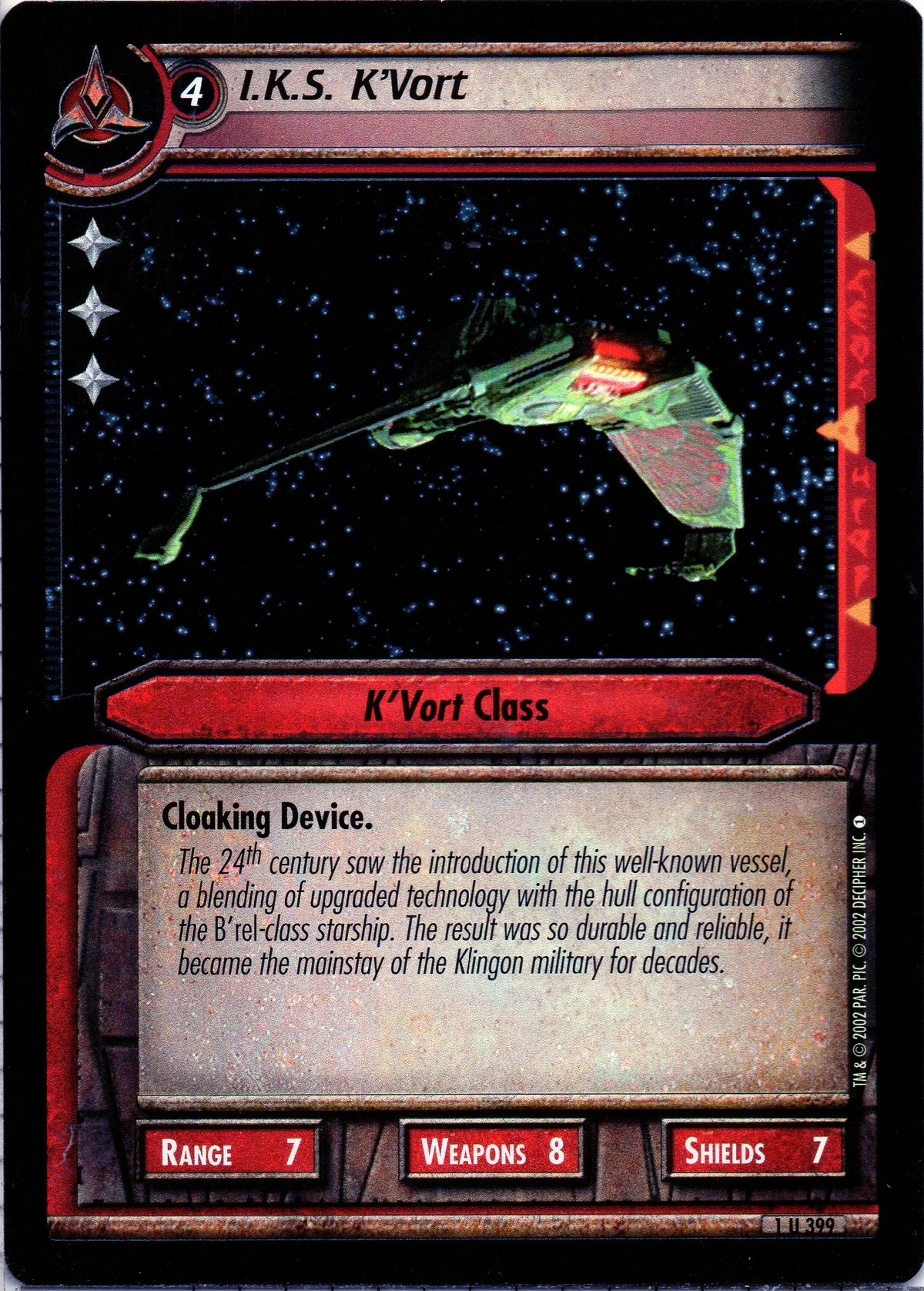 I.K.S. K'Vort (2E) | CardGuide Wiki | Fandom