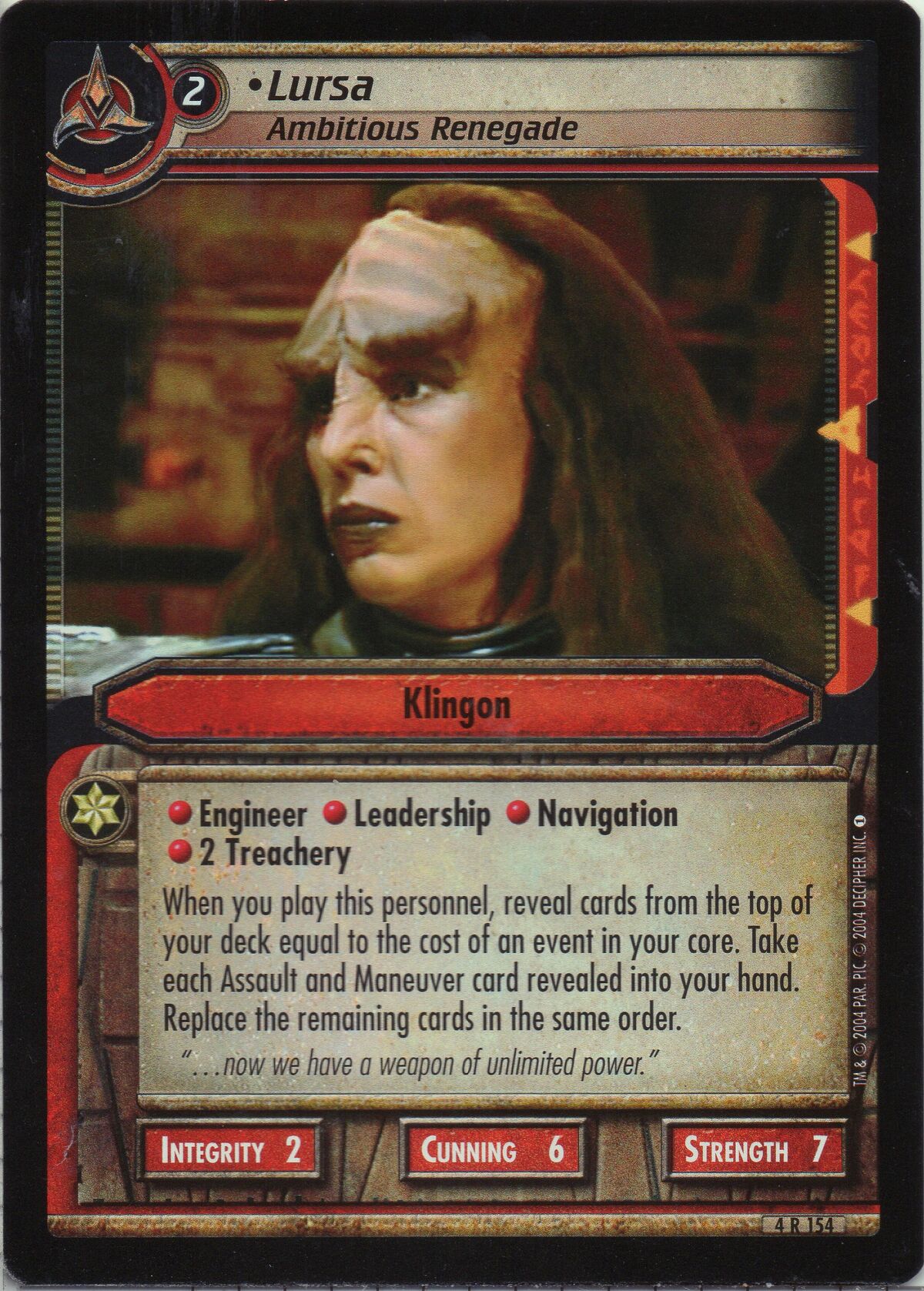 Lursa Ambitious Renegade Ne Cardguide Wiki Fandom