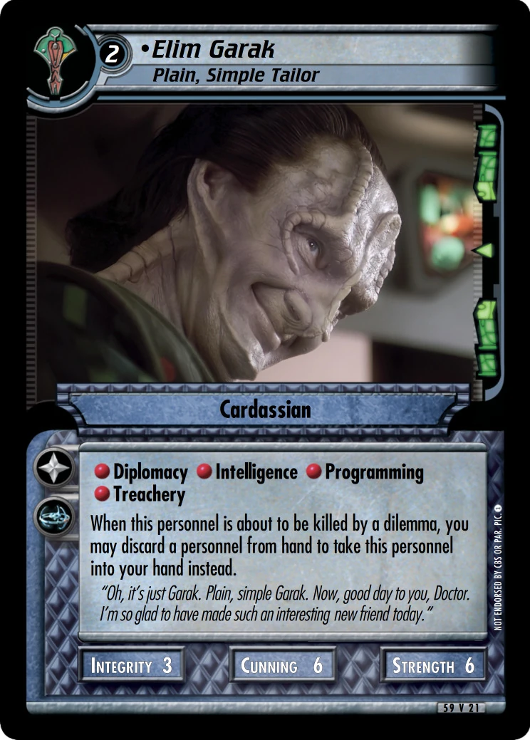 Elim Garak - Plain, Simple Tailor (SSK) | CardGuide Wiki | Fandom