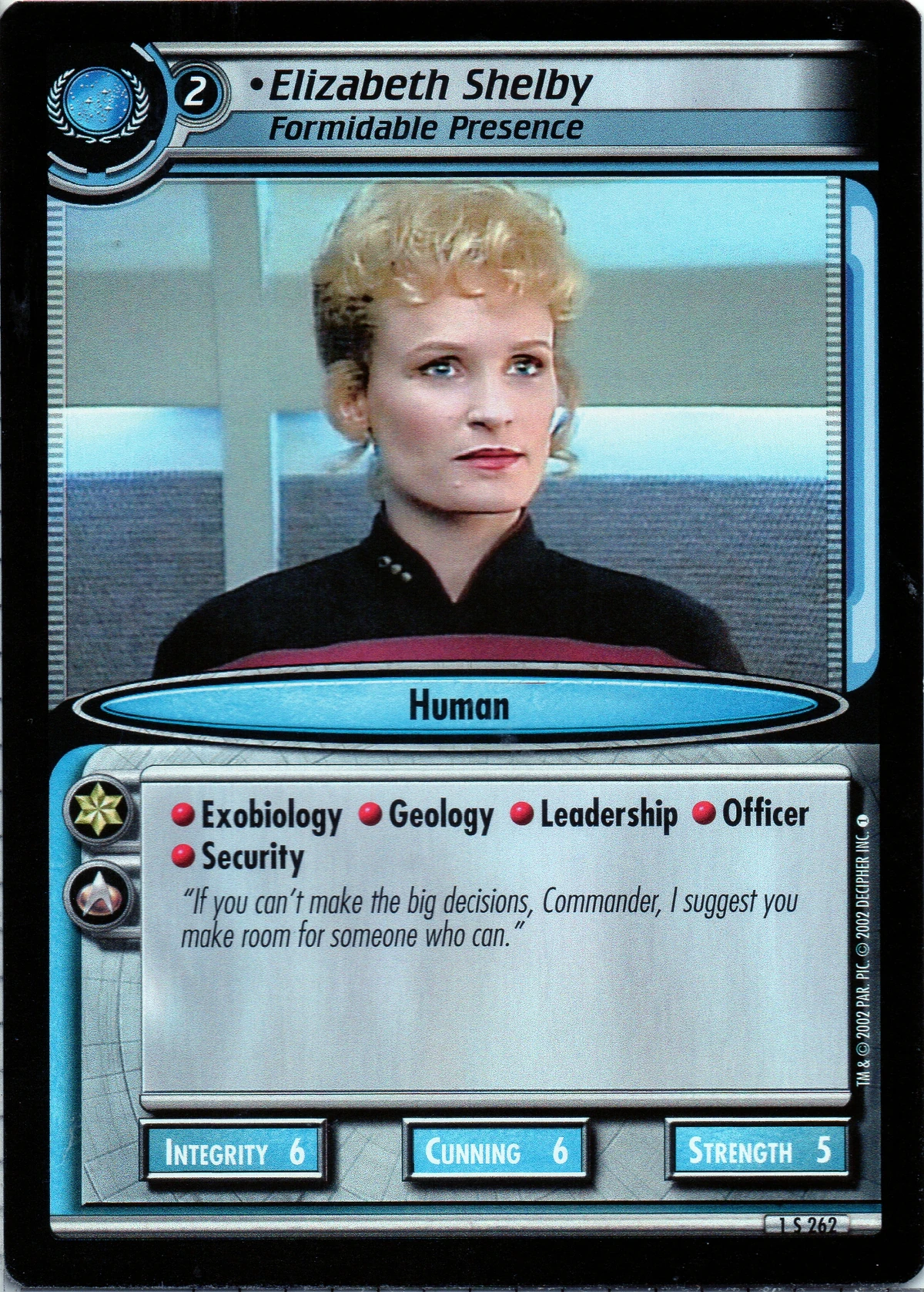 Elizabeth Shelby - Formidable Presence (2E) | CardGuide Wiki | Fandom
