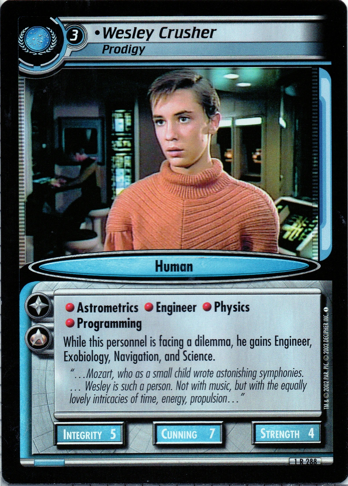 Wesley Crusher - Prodigy (2E) | CardGuide Wiki | Fandom