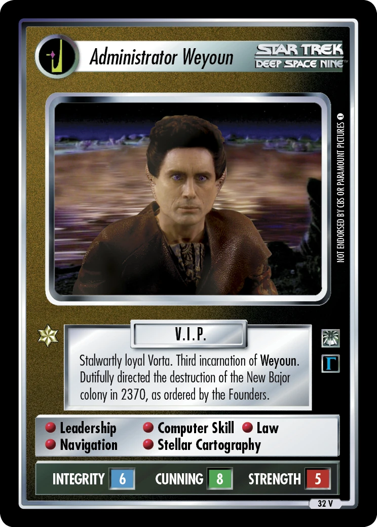 Administrator Weyoun (TGQ) | CardGuide Wiki | Fandom
