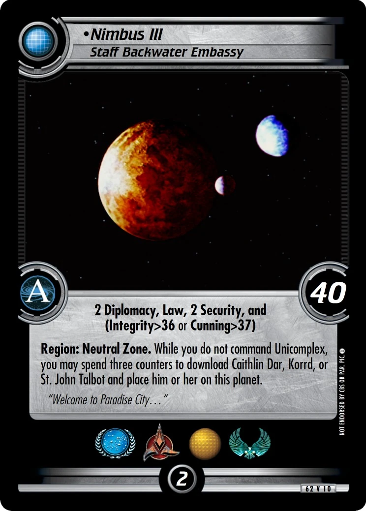 Nimbus III - Staff Backwater Embassy (CM) | CardGuide Wiki | Fandom