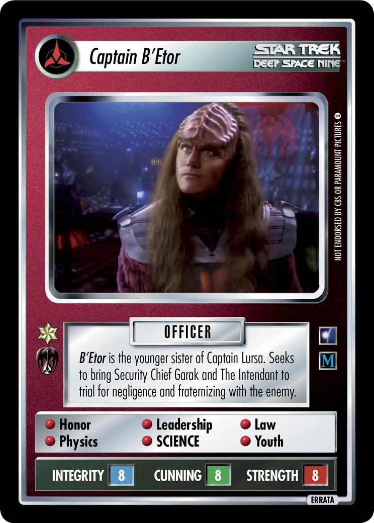 Captain B'Etor (Errata) (LFL) | CardGuide Wiki | Fandom