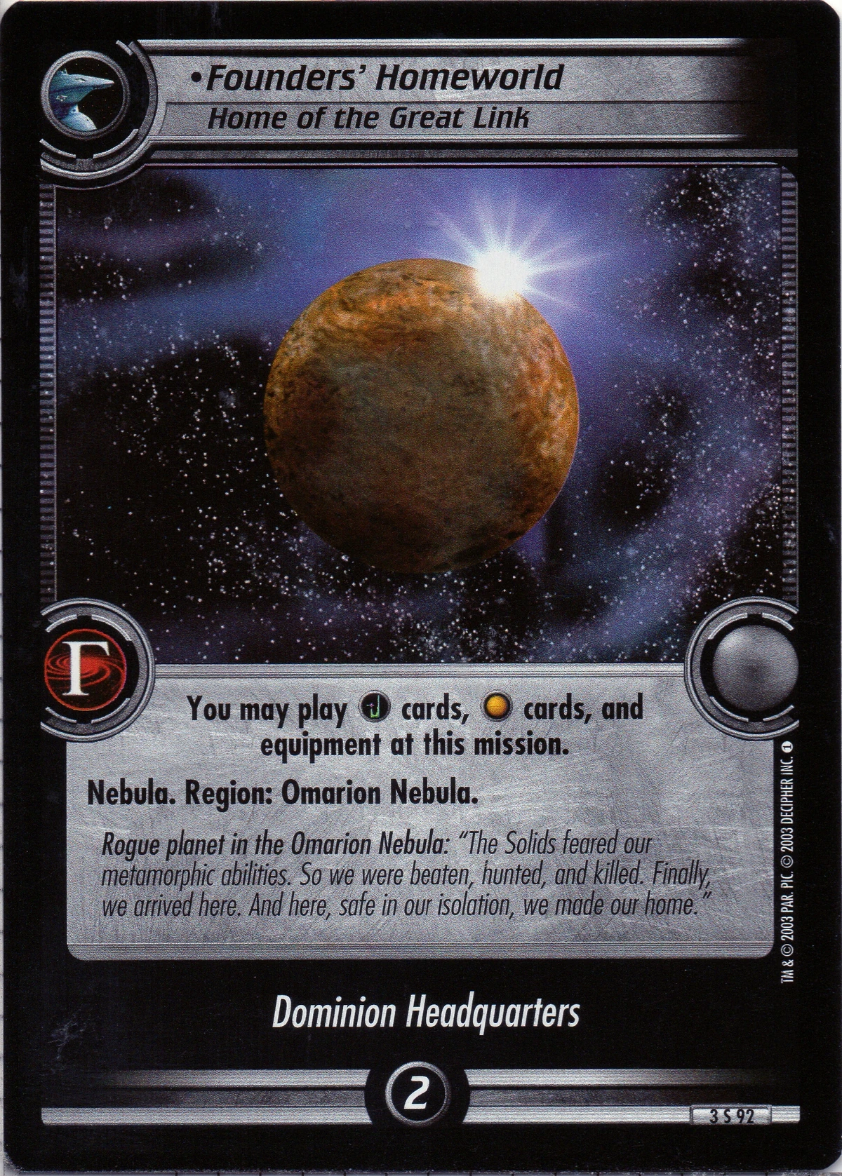 Founders' Homeworld - Home of the Great Link (CtA) | CardGuide Wiki ...