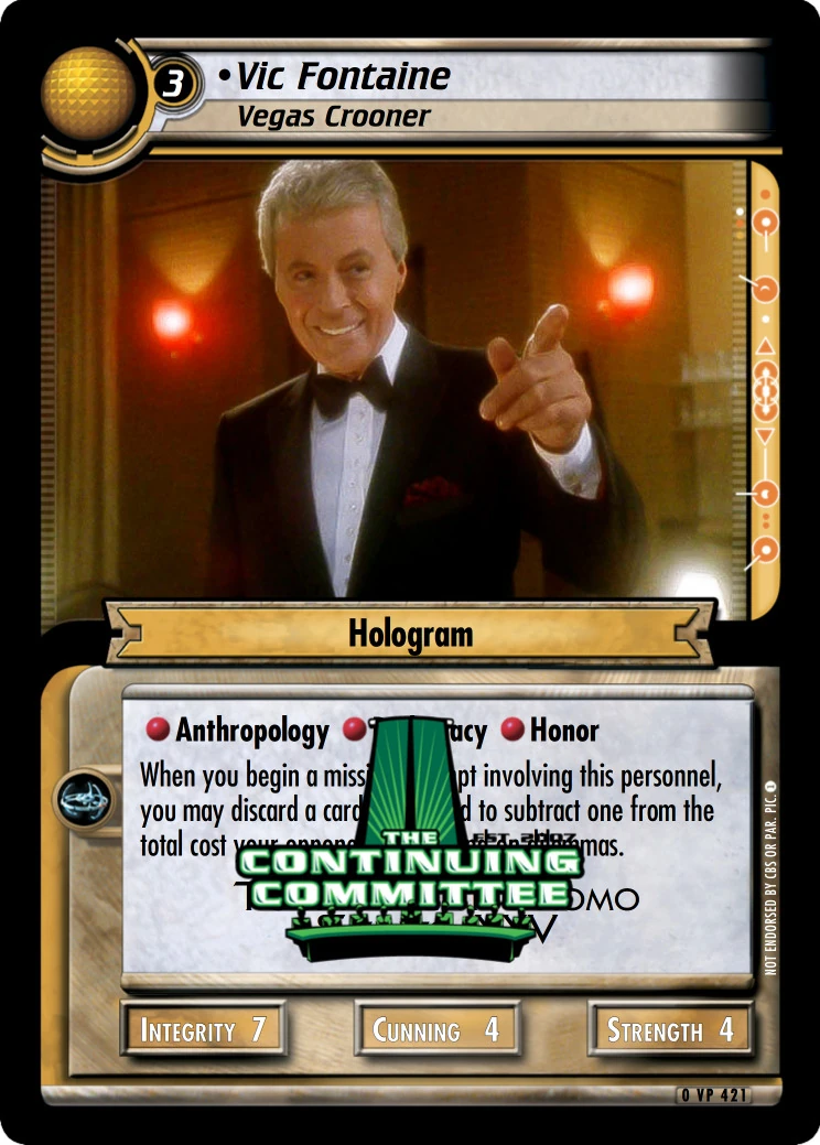 Vic Fontaine - Vegas Crooner (VP TCC) | CardGuide Wiki | Fandom
