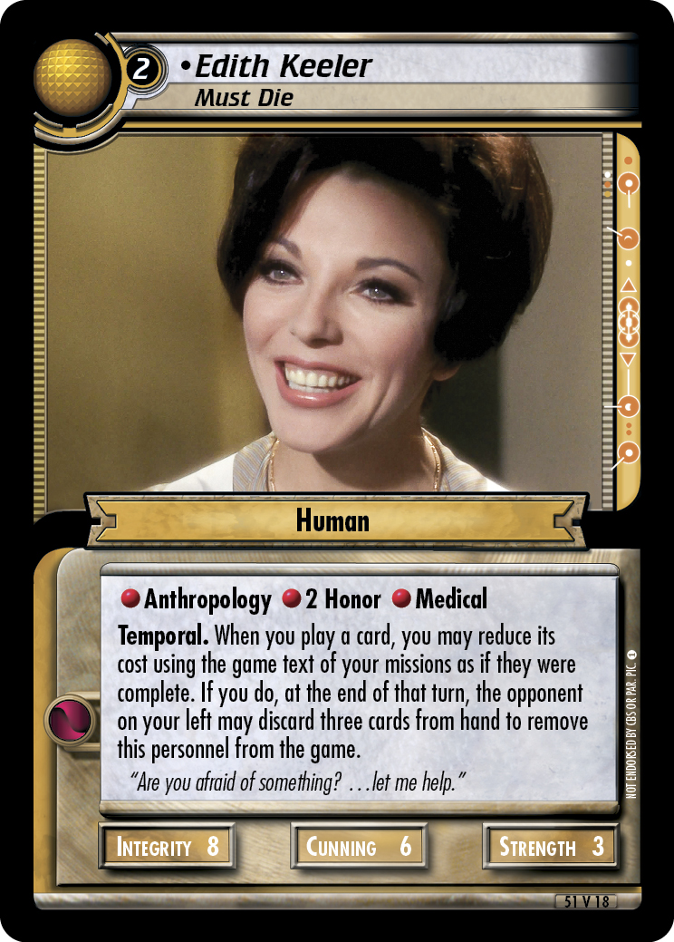 Edith Keeler Must Die Aoy Cardguide Wiki Fandom