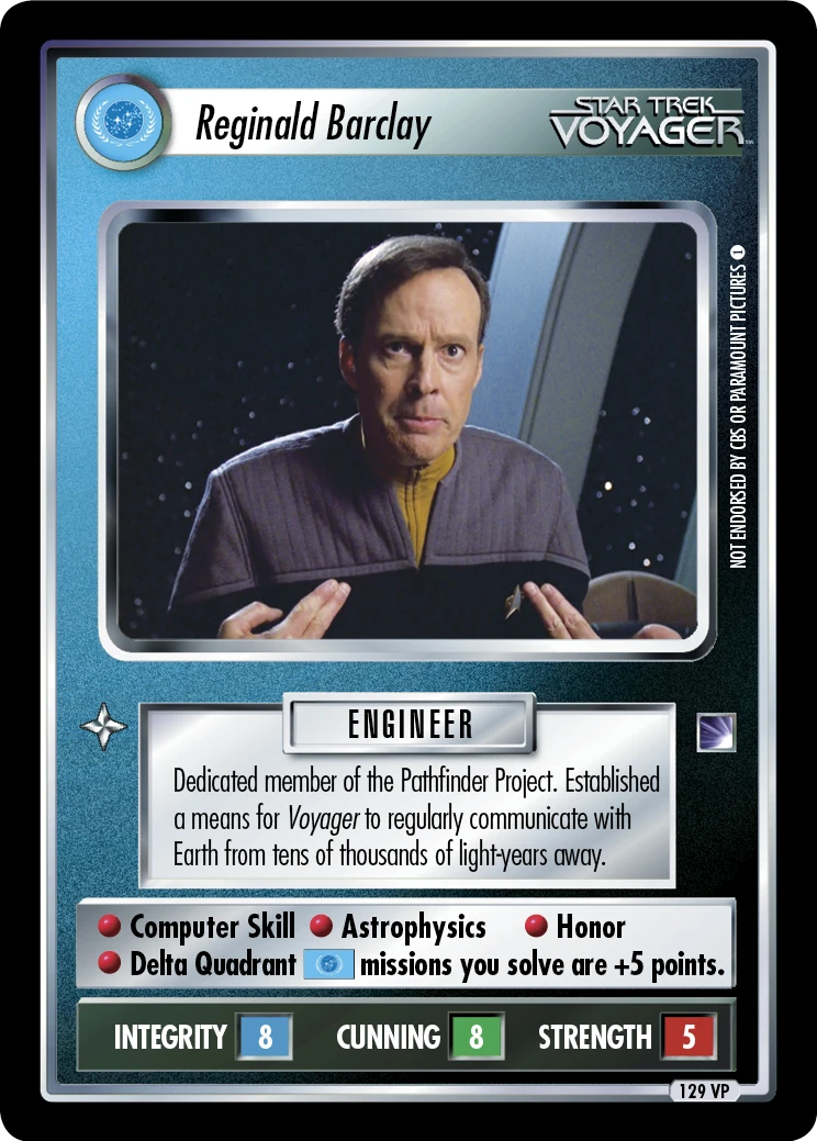 Reginald Barclay (VP) | CardGuide Wiki | Fandom