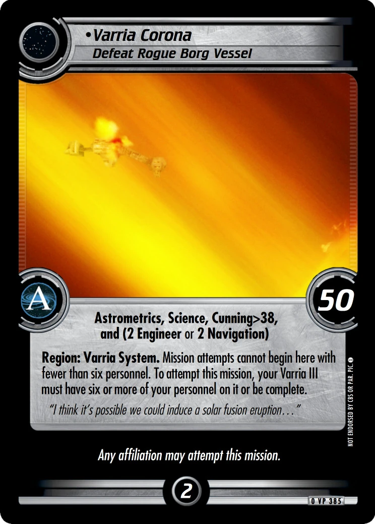 Varria Corona - Defeat Rogue Borg Vessel (VP) | CardGuide Wiki | Fandom