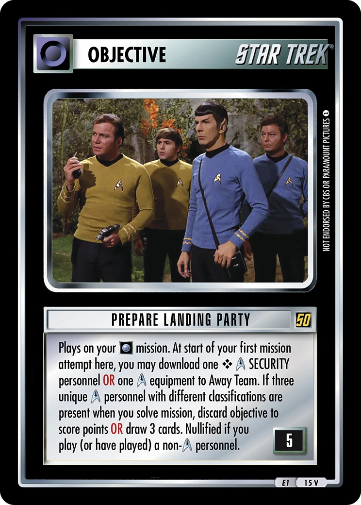 Prepare Landing Party (Errata) (ST50) | CardGuide Wiki | Fandom