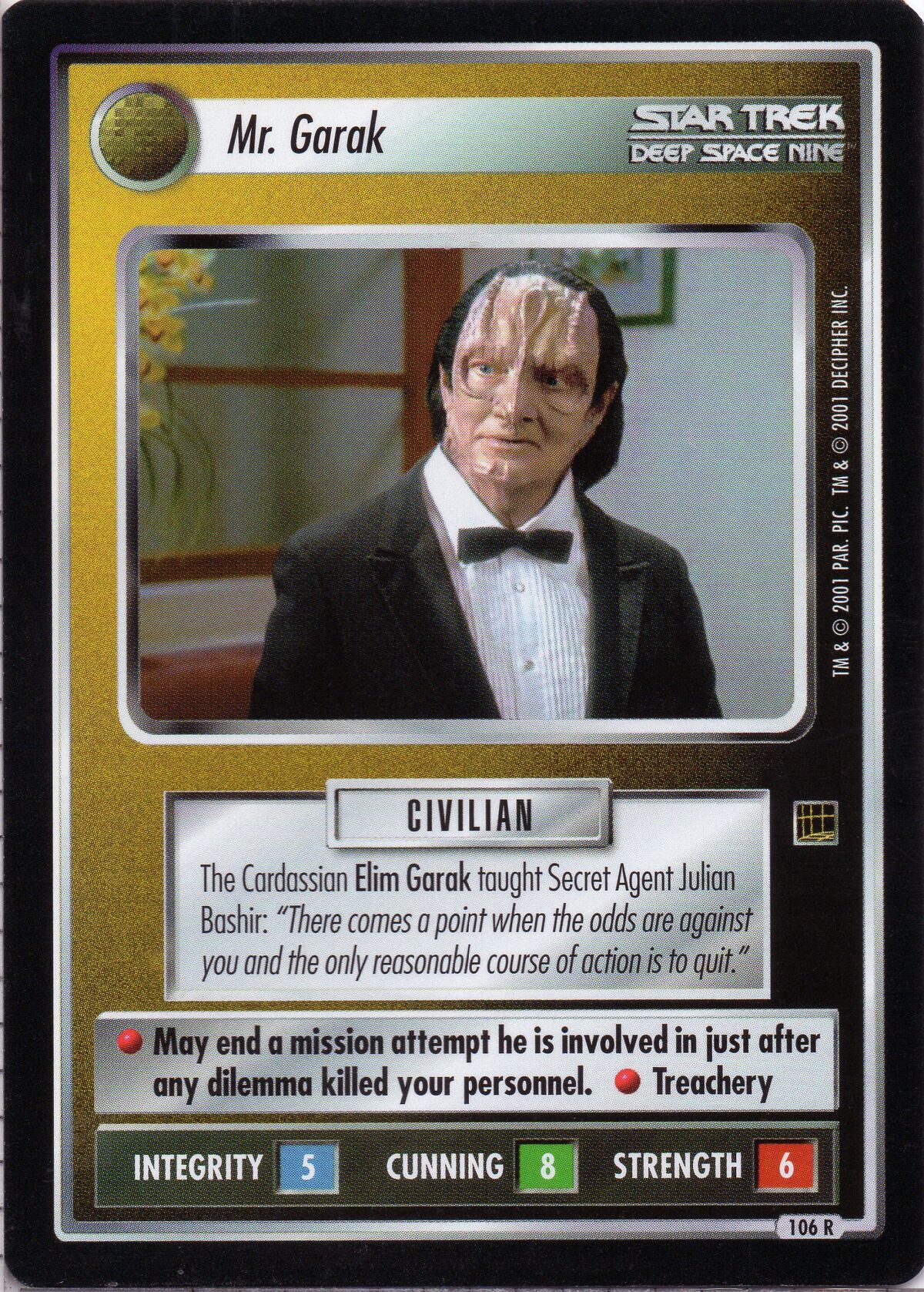 Mr Garak Ha Cardguide Wiki Fandom