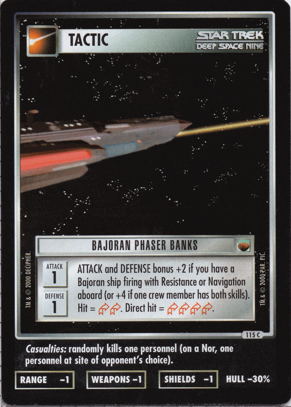 Bajoran Phaser Banks (TTWT) | CardGuide Wiki | Fandom