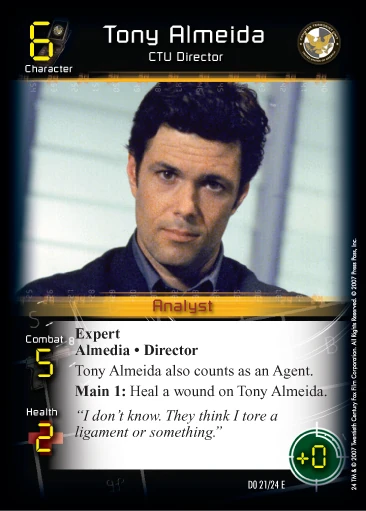 Tony Almeida - CTU Director (D0) (Elite) | CardGuide Wiki | Fandom