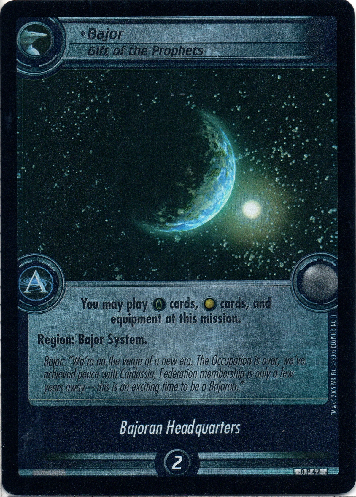 Bajor - Gift of the Prophets (HM) | CardGuide Wiki | Fandom