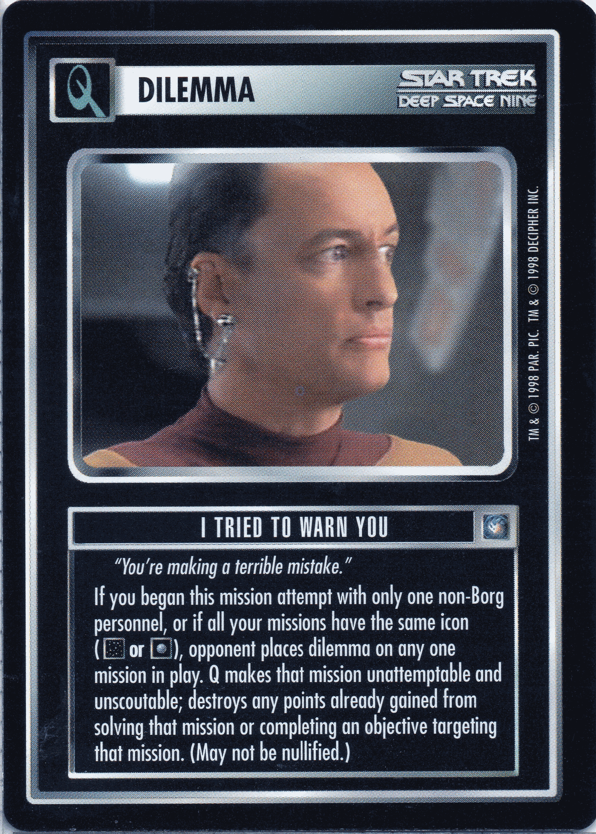 I Tried to Warn You (DS9) | CardGuide Wiki | Fandom I Tried to Warn You (DS9) | CardGuide Wiki | Fandom