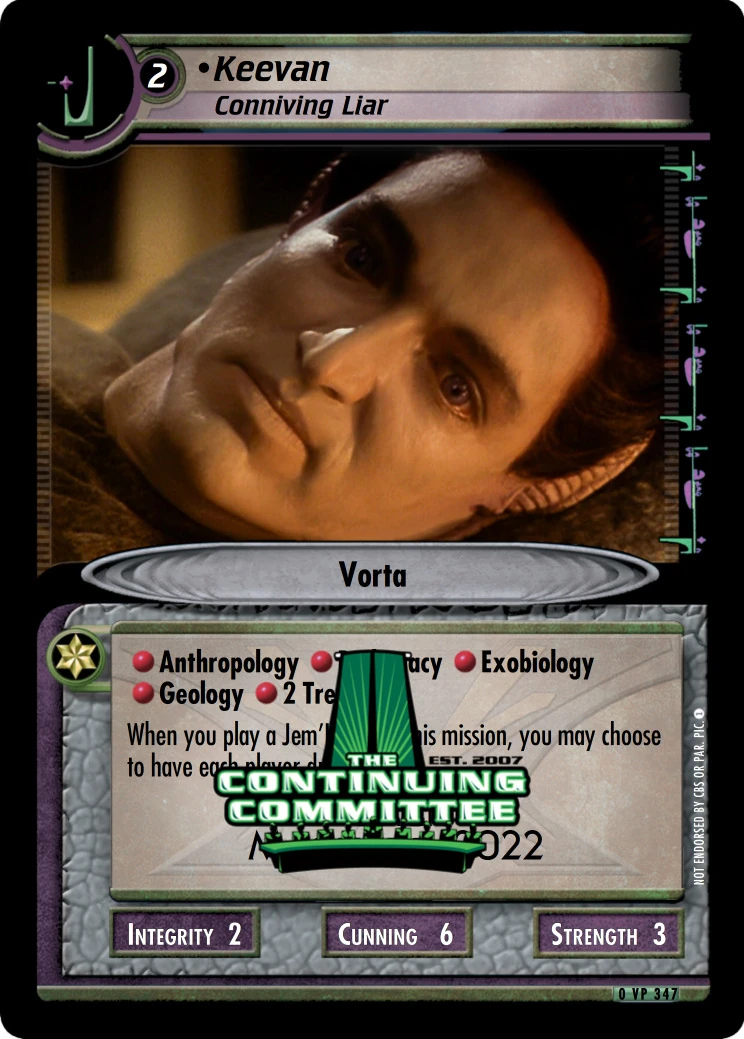 Keevan - Conniving Liar (VP TCC) | CardGuide Wiki | Fandom