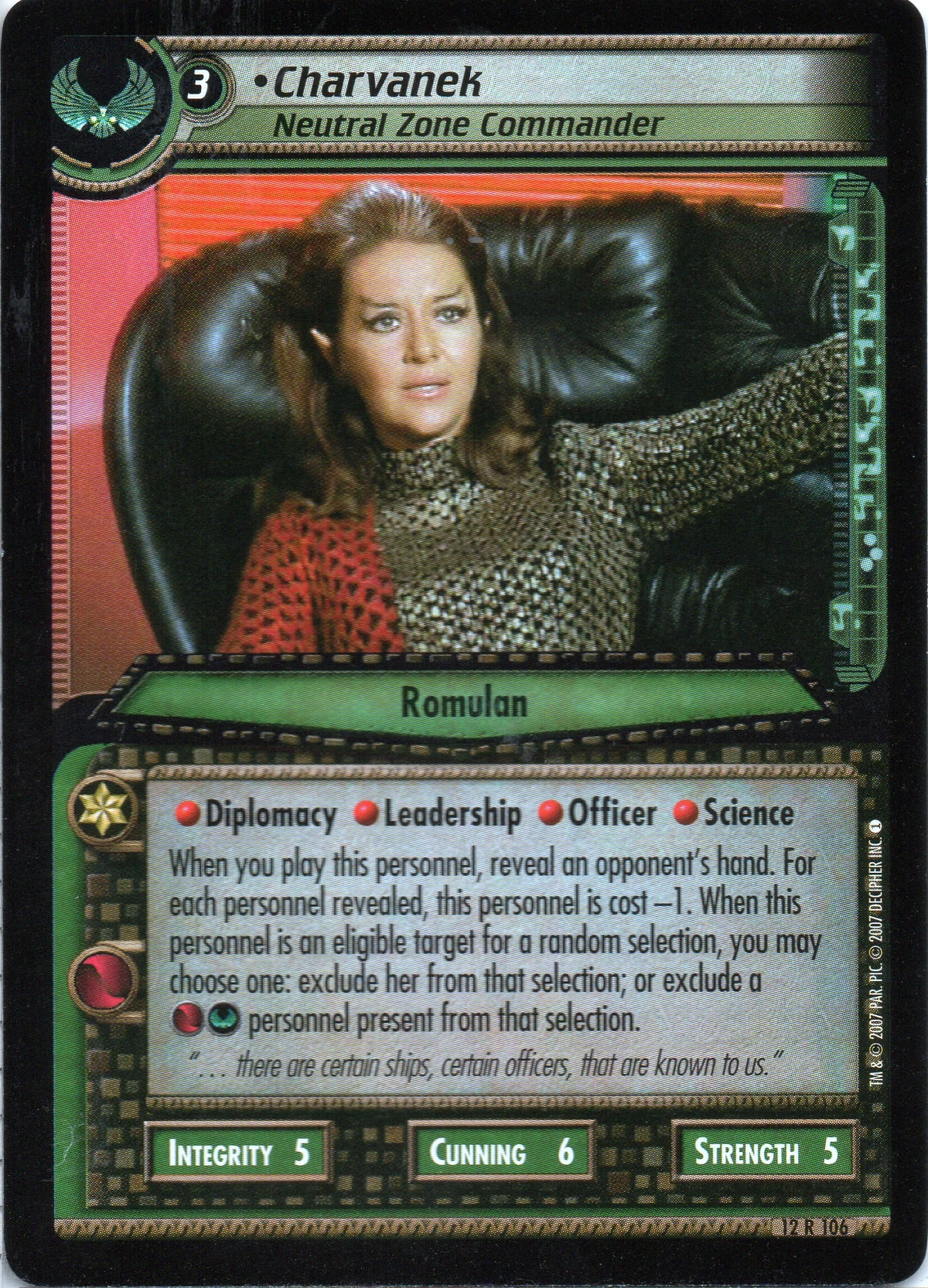 Charvanek - Neutral Zone Commander (TATV) | CardGuide Wiki | Fandom