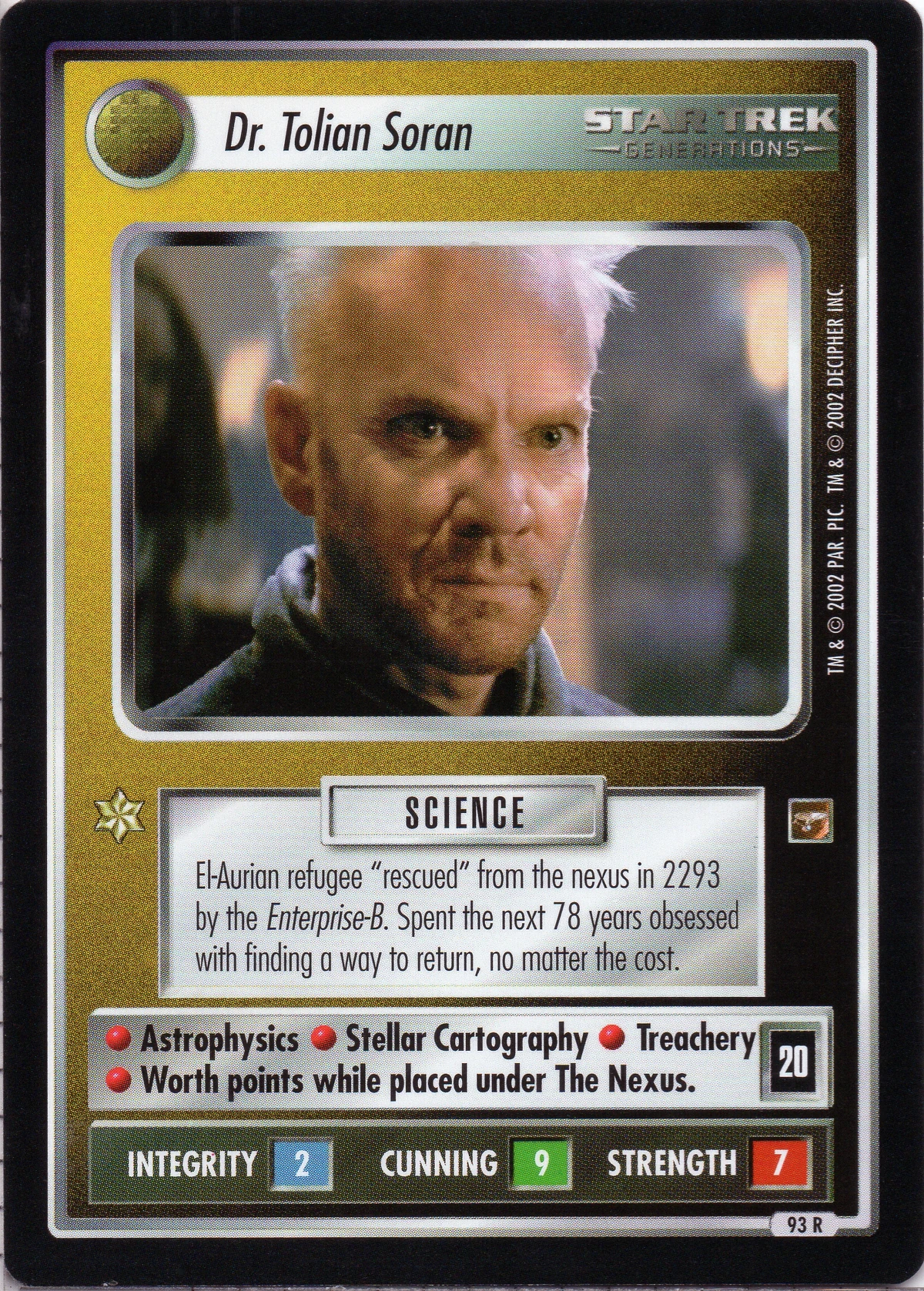 Dr. Tolian Soran | CardGuide Wiki | Fandom