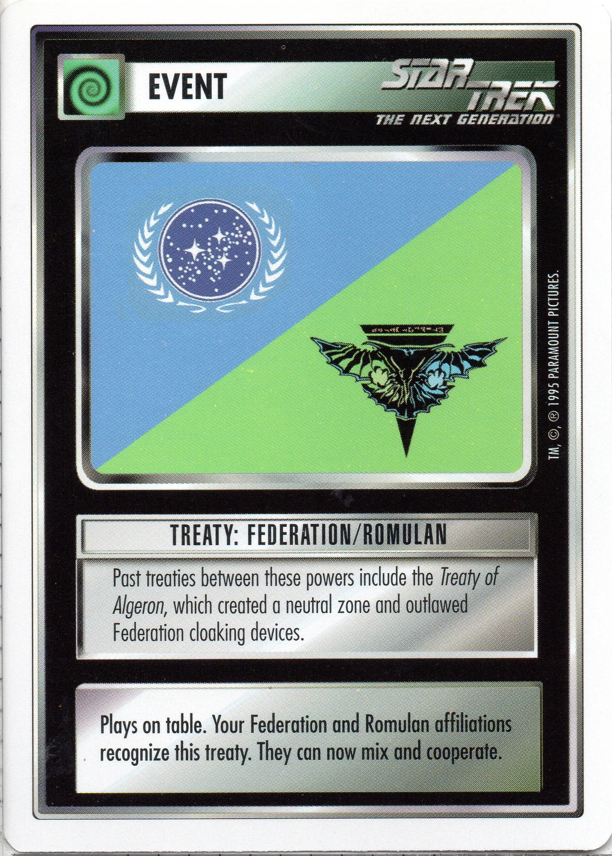 Treaty: Federation/Romulan (PU95) | CardGuide Wiki | Fandom