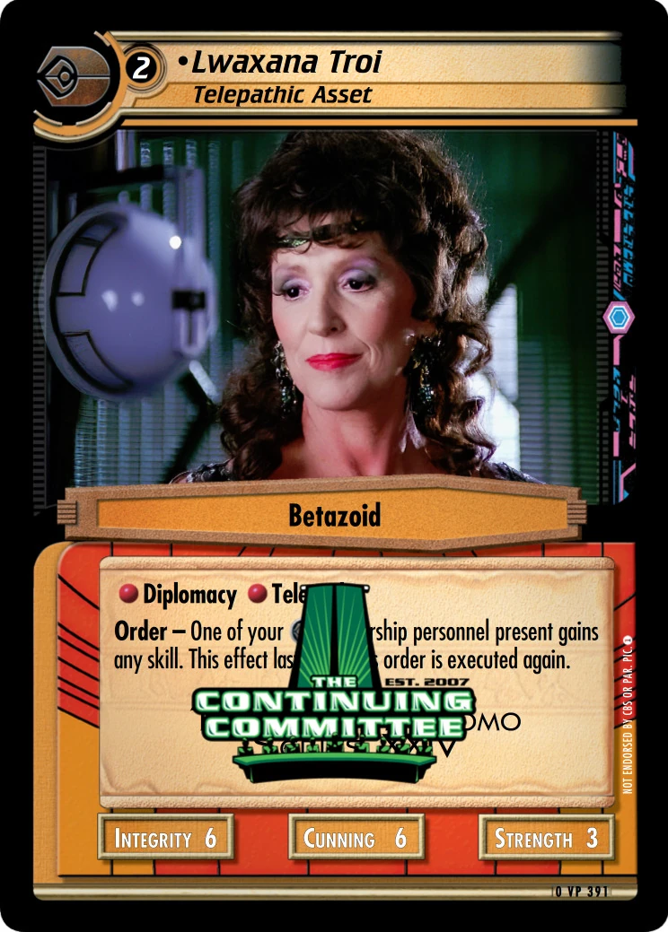 Lwaxana Troi - Telepathic Asset (VP TCC) | CardGuide Wiki | Fandom