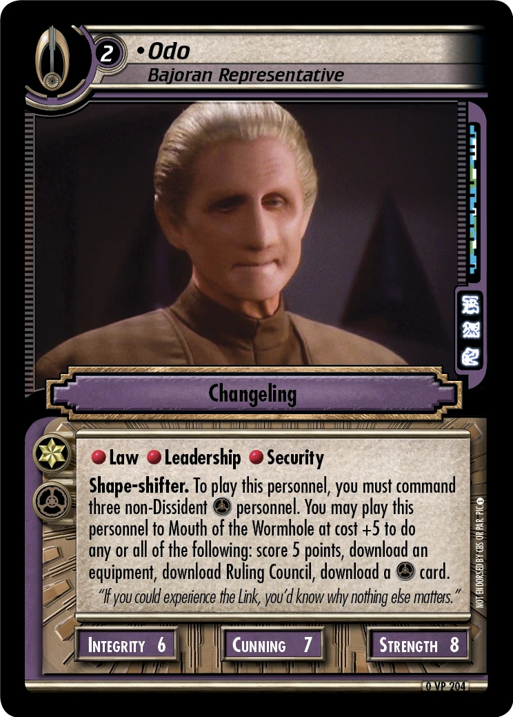 Odo - Bajoran Representative (VP) | CardGuide Wiki | Fandom
