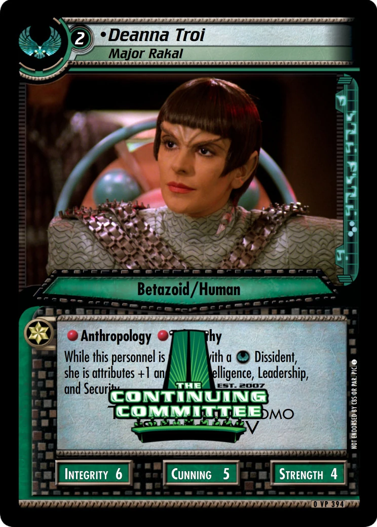 Deanna Troi - Major Rakal (VP TCC) | CardGuide Wiki | Fandom