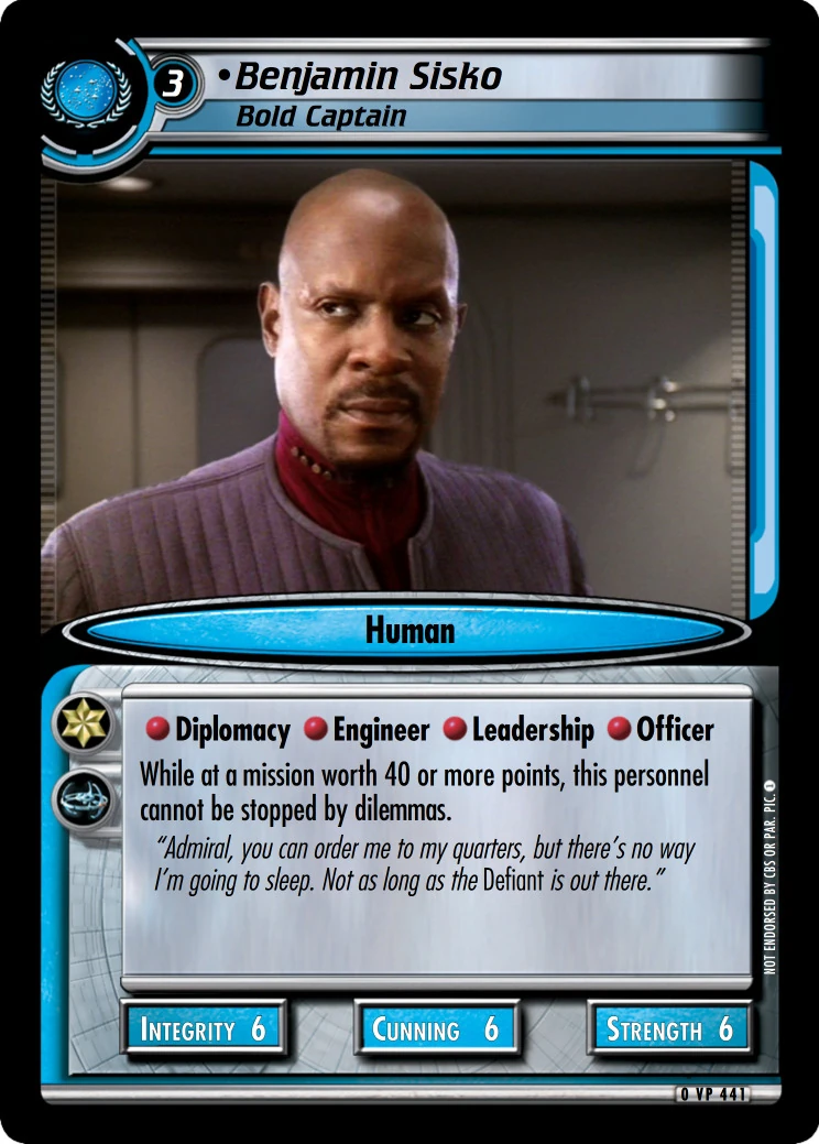 Benjamin Sisko - Bold Captain (VP) | CardGuide Wiki | Fandom